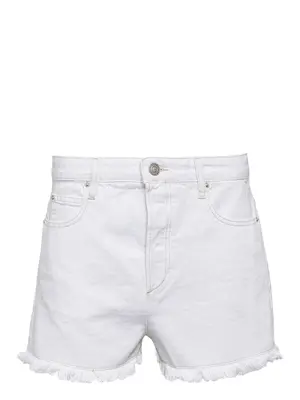 Isabel Marant Lesia Mid-rise Denim Shorts - White