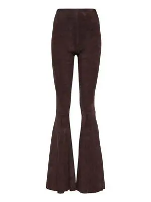 Stouls Cherilyn High-rise Flared Suede Pants - Brown