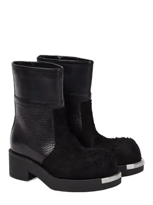 MAISON MARGIELA Leather And Suede Ankle Boots - Black