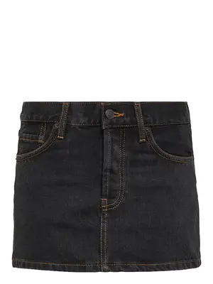 Wardrobe.NYC Denim Mini Skirt - Black