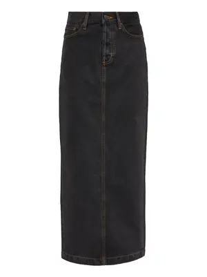 Wardrobe.NYC Denim Maxi Skirt - Black