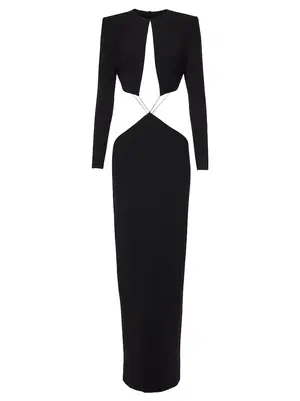 MONOT Mônot Cutout Crêpe Maxi Dress - Black