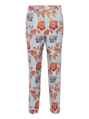 Etro Floral Jacquard Trousers - Multicoloured