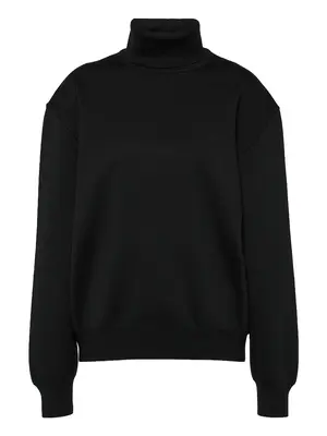 Alaïa Wool-blend Turtleneck Sweater - Black