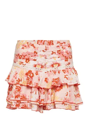 Poupette St Barth Alizee Ruffled Miniskirt - Pink