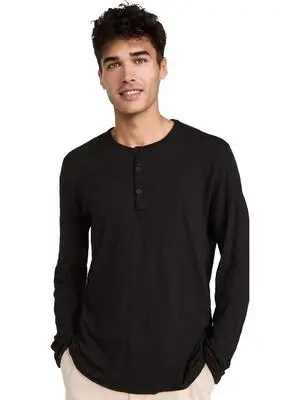 ATM Anthony Thomas Melillo Destroyed Wash Henley - Black
