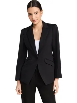FAVORITE DAUGHTER Single Button Twill Blazer - Black