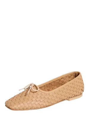 Freda Salvador Jada Flats - Latte Closed Woven Calf