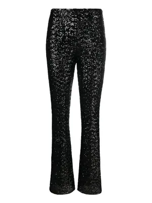Oseree Sequin-embellished Trousers - Black