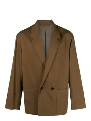 LEMAIRE Notched-lapel Double-breasted Blazer - Brown