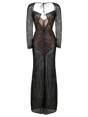 Elisabetta Franchi Sequin Maxi Dress - Black