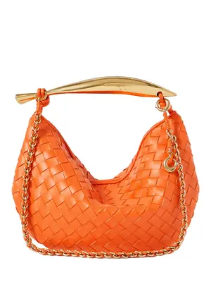 Bottega Veneta Sardine Small Intrecciato Leather Shoulder Bag - Orange