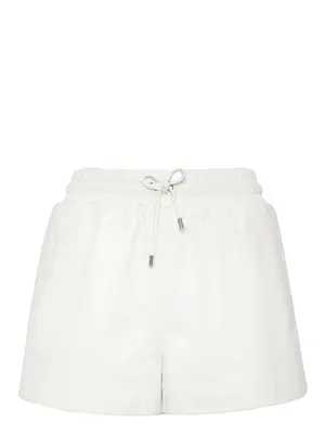 Philipp Plein Logo-plaque Leather Shorts - White