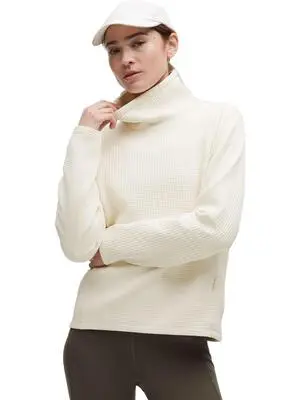 Lululemon Waffle-knit Funnel-neck Long-sleeve Shirt - Light Ivory