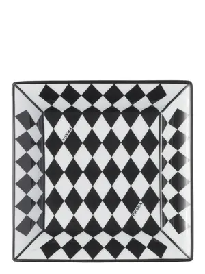 Prada Large Square Porcelain Catchall Tray Checkerboard - White/black