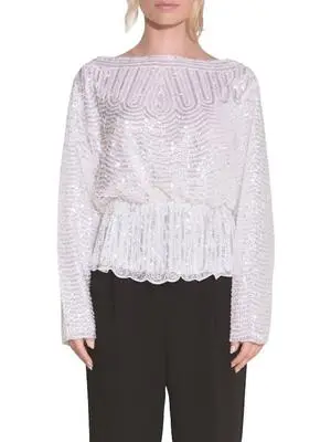 ENDLESS ROSE Sequin Peplum Top