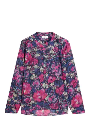 MARANT ETOILE Maria Printed Cotton-voile Top - Magenta