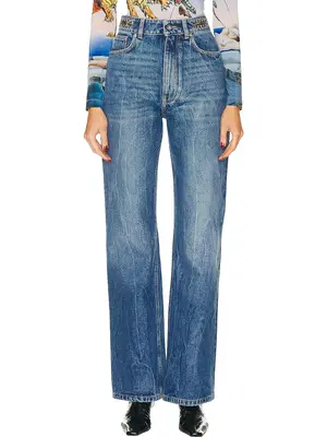 Rabanne Wide Leg Jeans - Blue Stone