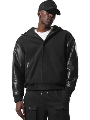 Alo Yoga Select Hooded Bomber Jacket - Black