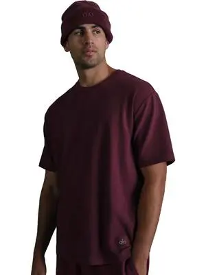 Alo Yoga Double Take Short Sleeve Top Burgundy