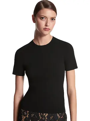 Michael Kors Stretch Viscose Short-sleeve Sweater - Black