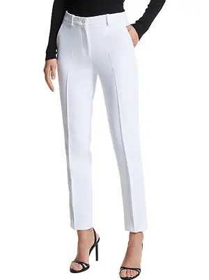 Michael Kors Samantha Double Crepe Sablé Pants - White