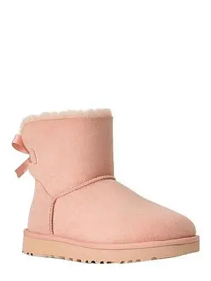Pink Ugg® Mini Bailey Bow Ii Boots - Beige