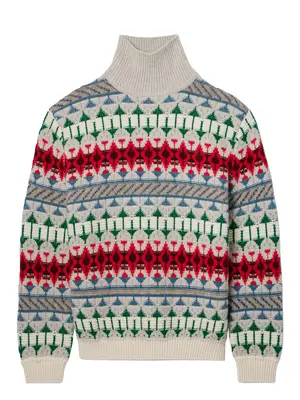 Loro Piana Holiday Noel Cashmere-jacquard Sweater - Multi
