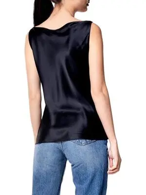 Christine Lingerie Cowl-neck Silk Tank - Kohl