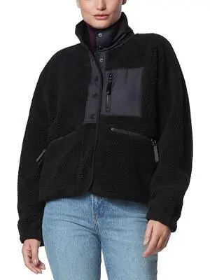 Marc New York Mixed Media Sherpa Jacket - Black