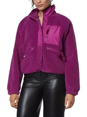 Marc New York Mixed Media Sherpa Jacket Orchid