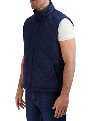Cole Haan Diamond Quilted Vest - Navy