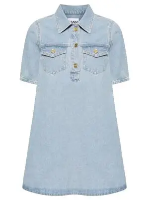 GANNI Denim Mini Dress - Blue