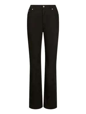 Dolce & Gabbana Logo Patch Wide-leg Jeans - Black