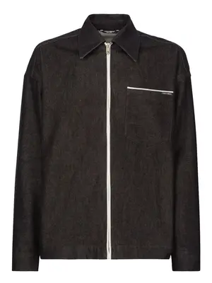 Dolce & Gabbana Logo-print Cotton Jacket - Black