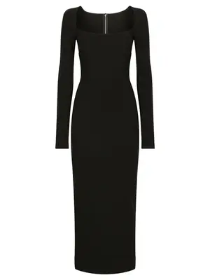 Dolce & Gabbana Long-sleeve Midi Dress - Black