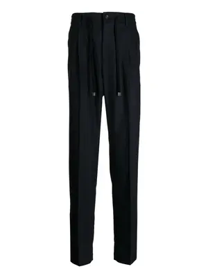 Peserico Drawstring-waist Tapered Trousers - Blue