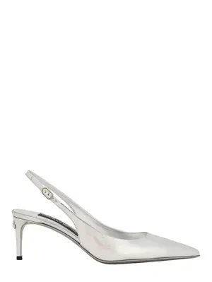 Dolce & Gabbana 60mm Calfskin Slingback Pumps - Silver