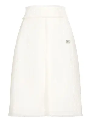 Dolce & Gabbana High-waist Tweed Skirt - White
