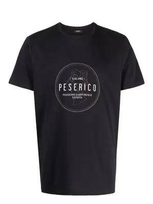 Peserico Logo-print Cotton T-shirt - Blue