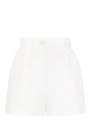 Dolce & Gabbana Logo-jacquard High-waisted Shorts - Neutrals
