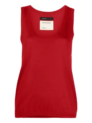 Frenckenberger Sleeveless Knitted Top - Red