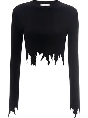JW Anderson Laser-cut Fine-ribbed Jumper - Black