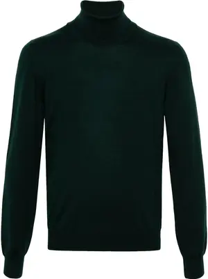 FILERIA Roll-neck Virgin Wool Jumper - Green