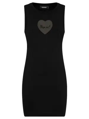 Dsquared2 Logo-embellished Mini Dress - Black