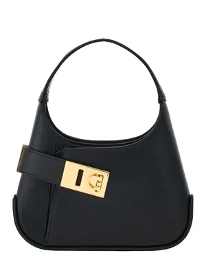 FERRAGAMO Gancini-buckle Leather Minibag - Black