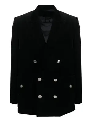 Balmain Double-breasted Corduroy Blazer - Black