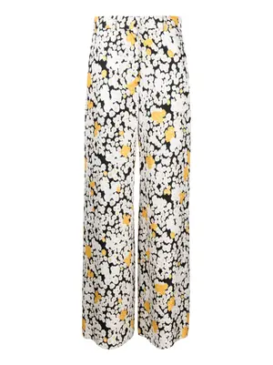 LANVIN Floral Wide-leg Trousers - White