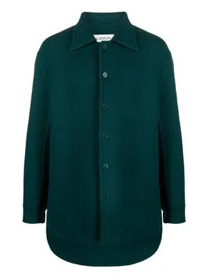 LANVIN Mohair-virgin Wool Blend Overshirt - Green