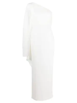Solace London Lilia One-shoulder Gown - White
